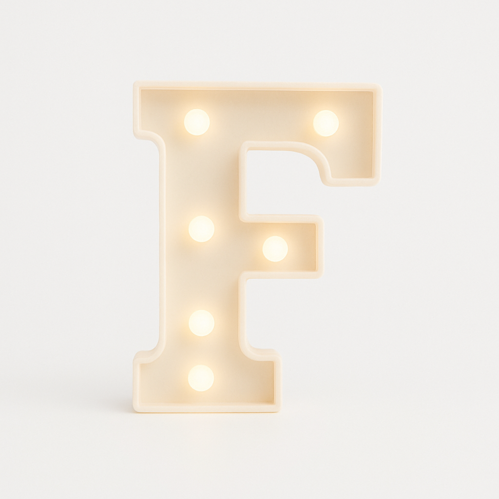 Light up Letter F – The Gnome Garden